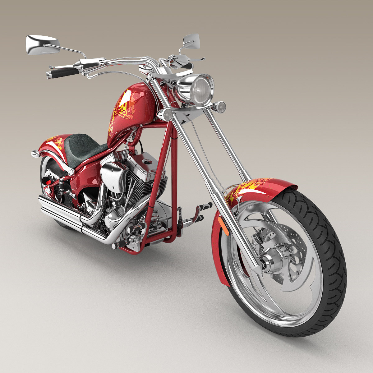 3d big dog k9 chopper motorcycle model