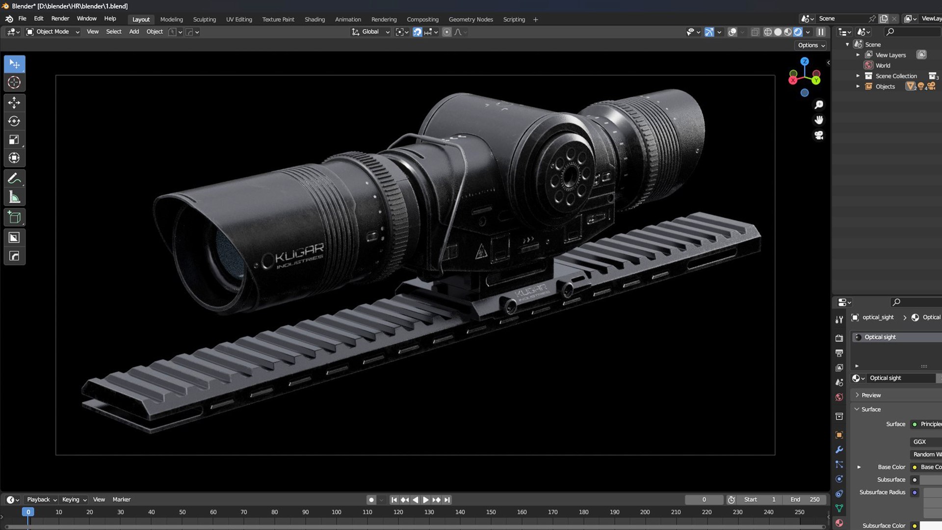 Optical Sight 3D - TurboSquid 2042368