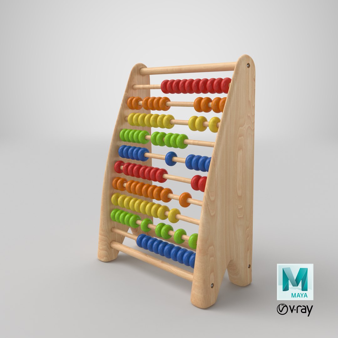 Wooden Educational Counter 3D Model - TurboSquid 1378596