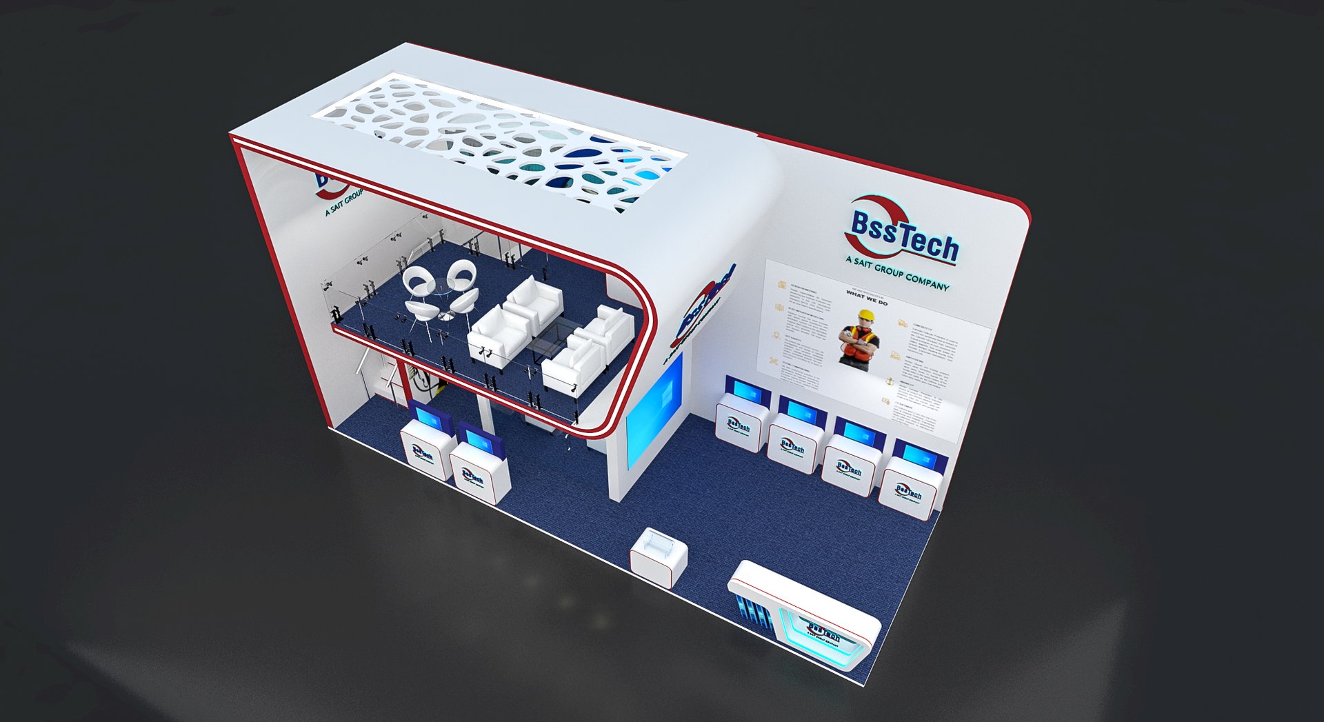 3D model 2 side open stand - TurboSquid 1993326