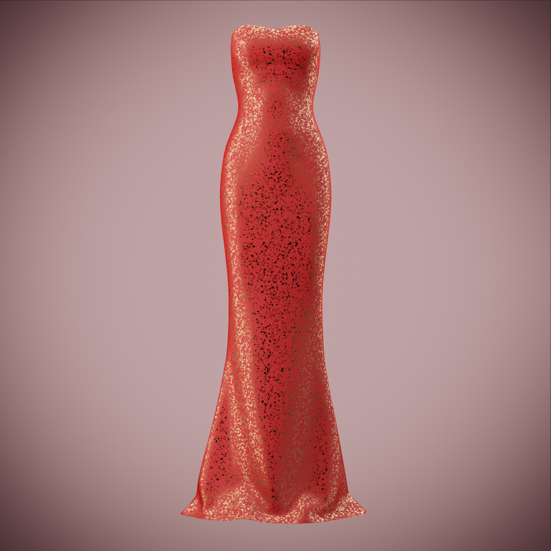 3D sequin silk dress - TurboSquid 1592273