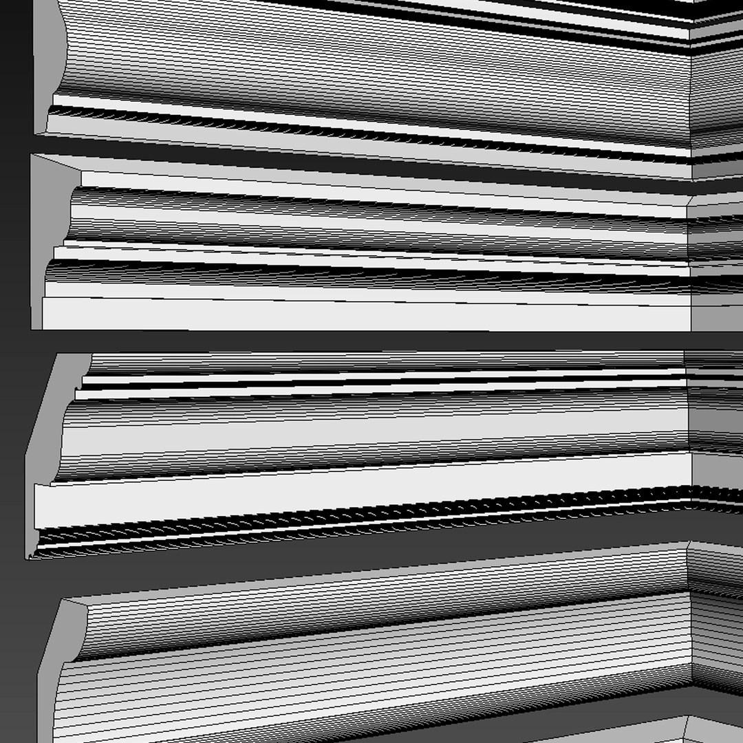 Linear Cornice 45 Pieces 3D Model - TurboSquid 1413423