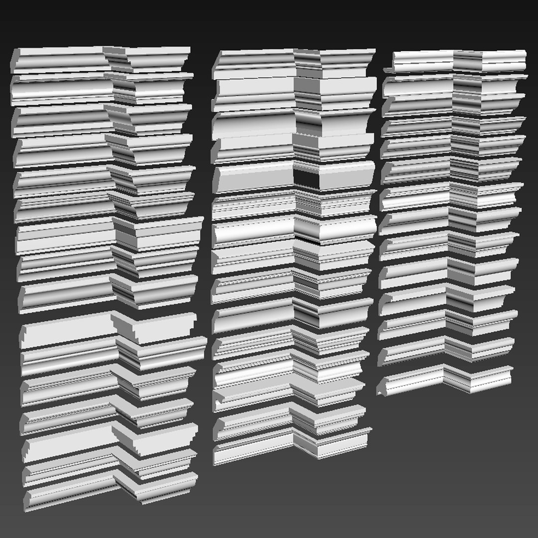 Linear Cornice 45 Pieces 3D Model - TurboSquid 1413423