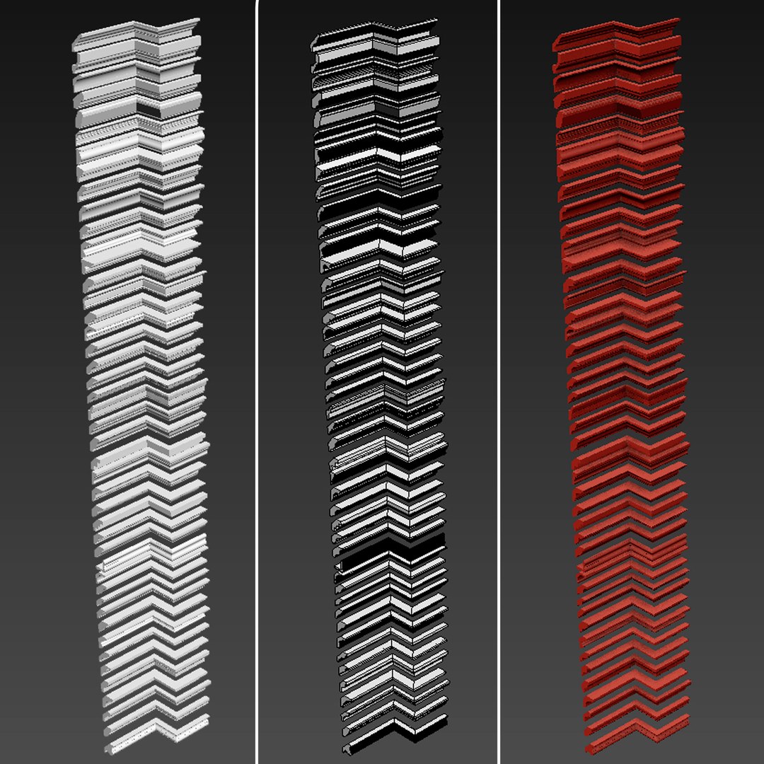 Linear Cornice 45 Pieces 3D Model - TurboSquid 1413423