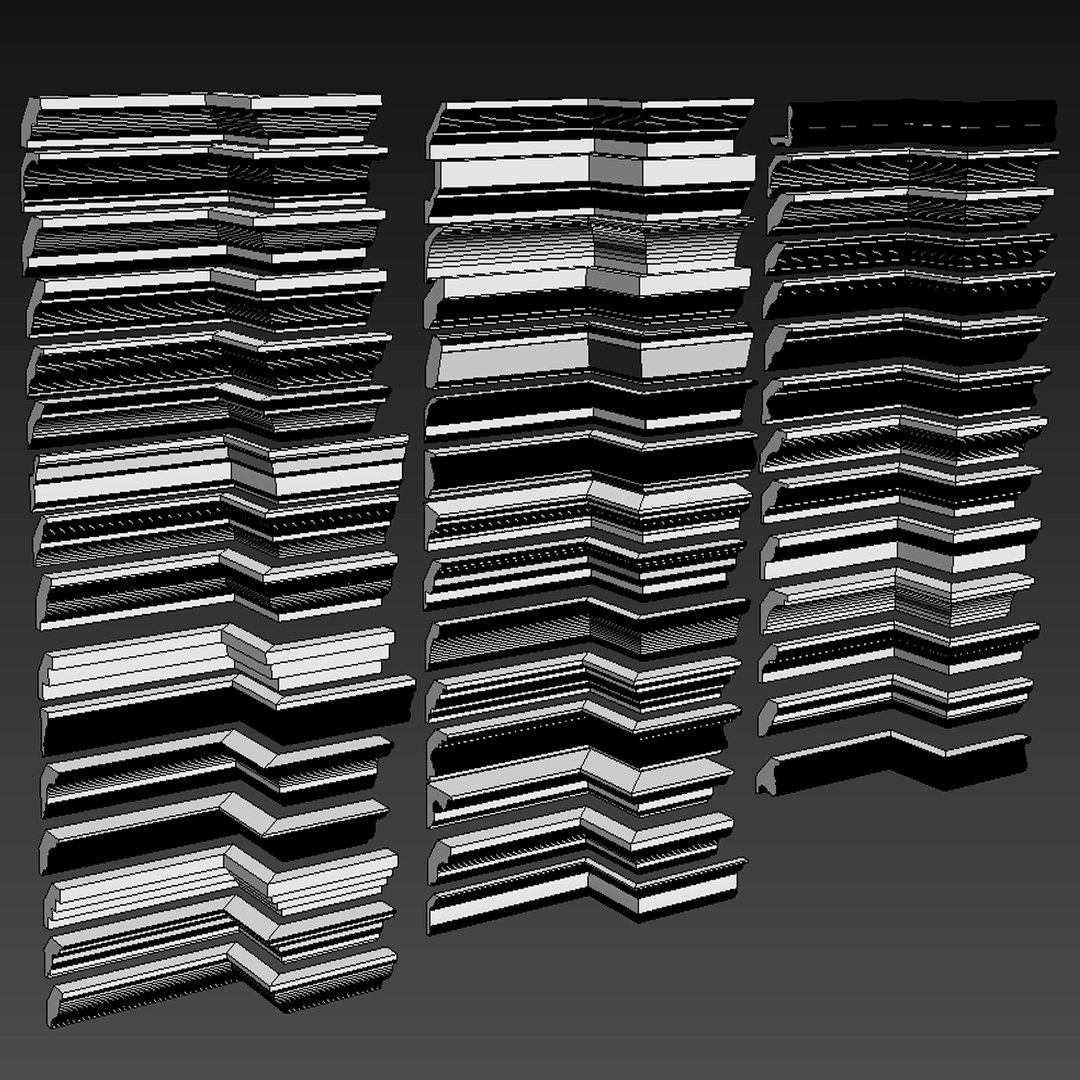 Linear Cornice 45 Pieces 3D Model - TurboSquid 1413423