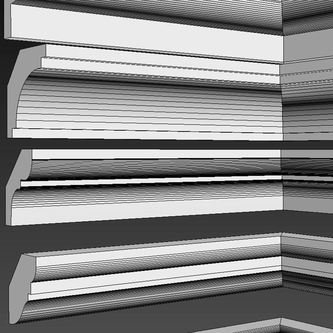 Linear Cornice 45 Pieces 3D Model - TurboSquid 1413423