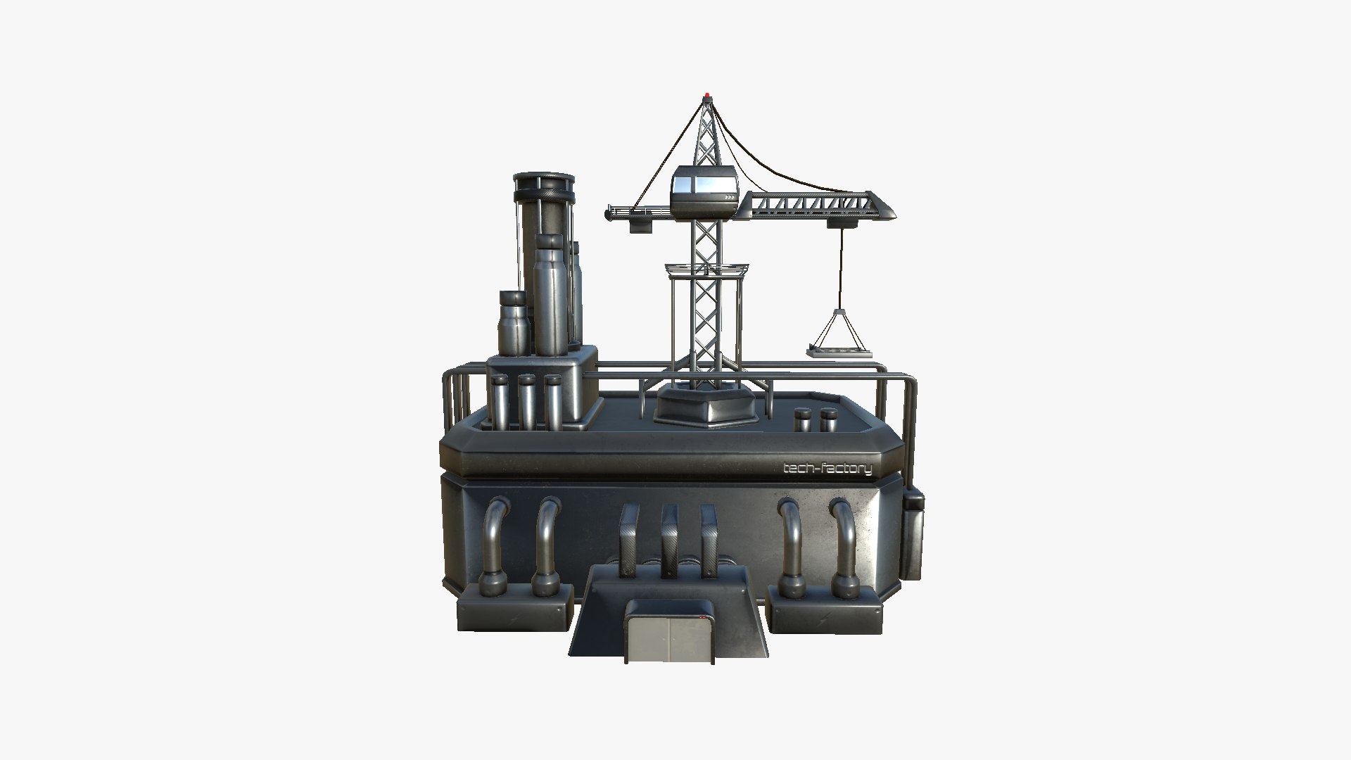 3D SciFi Factory A09 Dark Metal - Sci Fi Exterior Design - TurboSquid ...