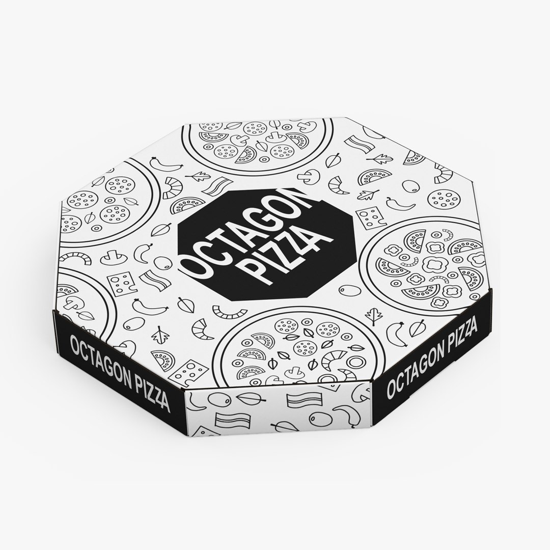 3D Octagonal Pizza Box White Rigged - TurboSquid 2000298
