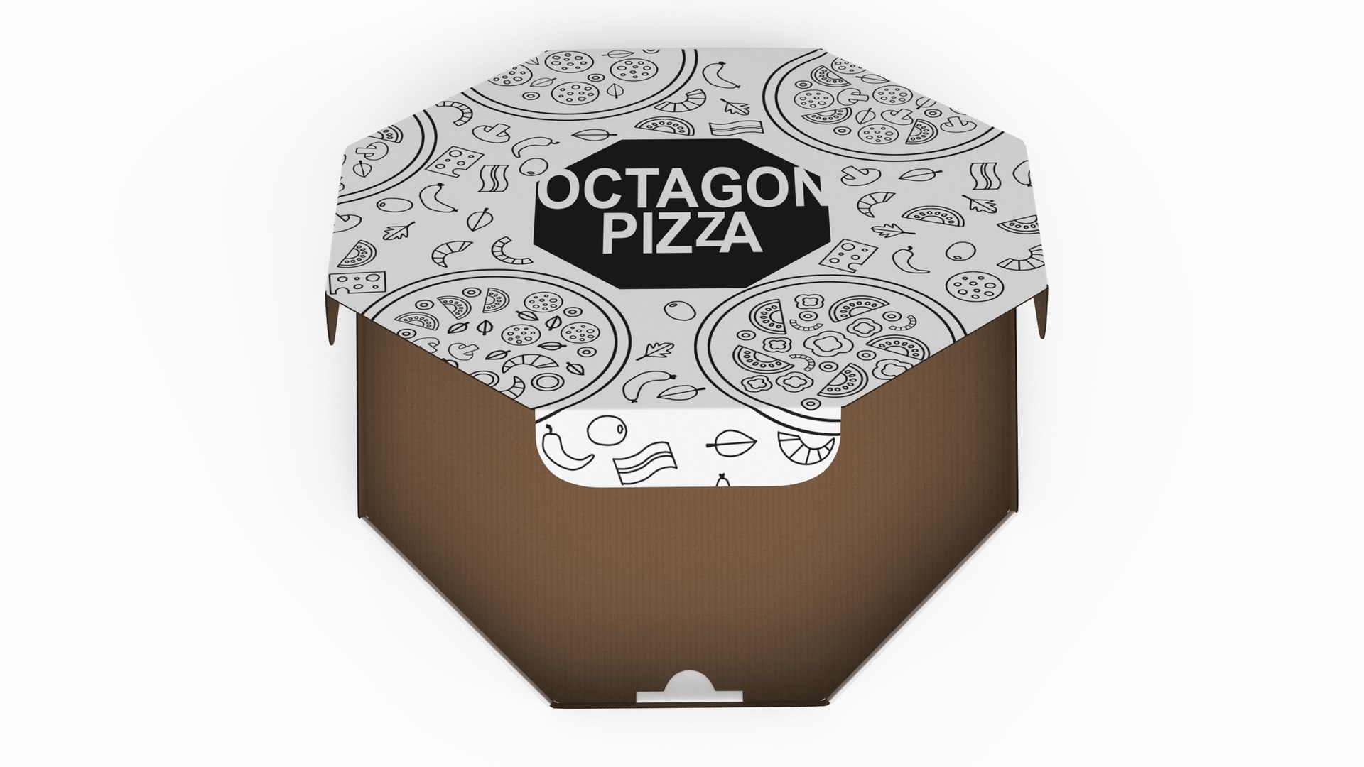 3D Octagonal Pizza Box White Rigged - TurboSquid 2000298