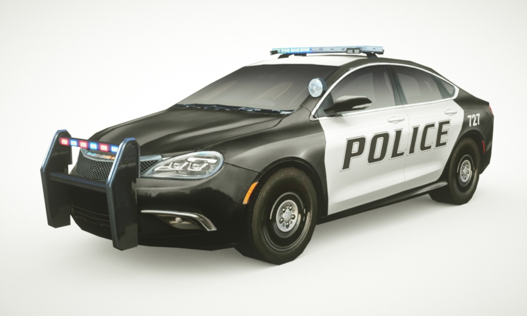 3d c4d generic police sedan v5