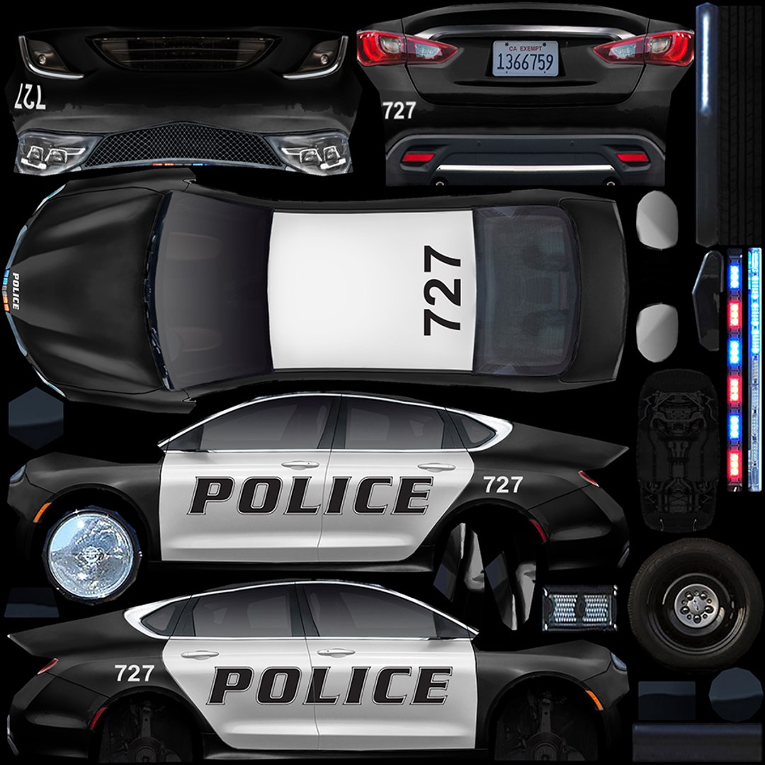 3d c4d generic police sedan v5