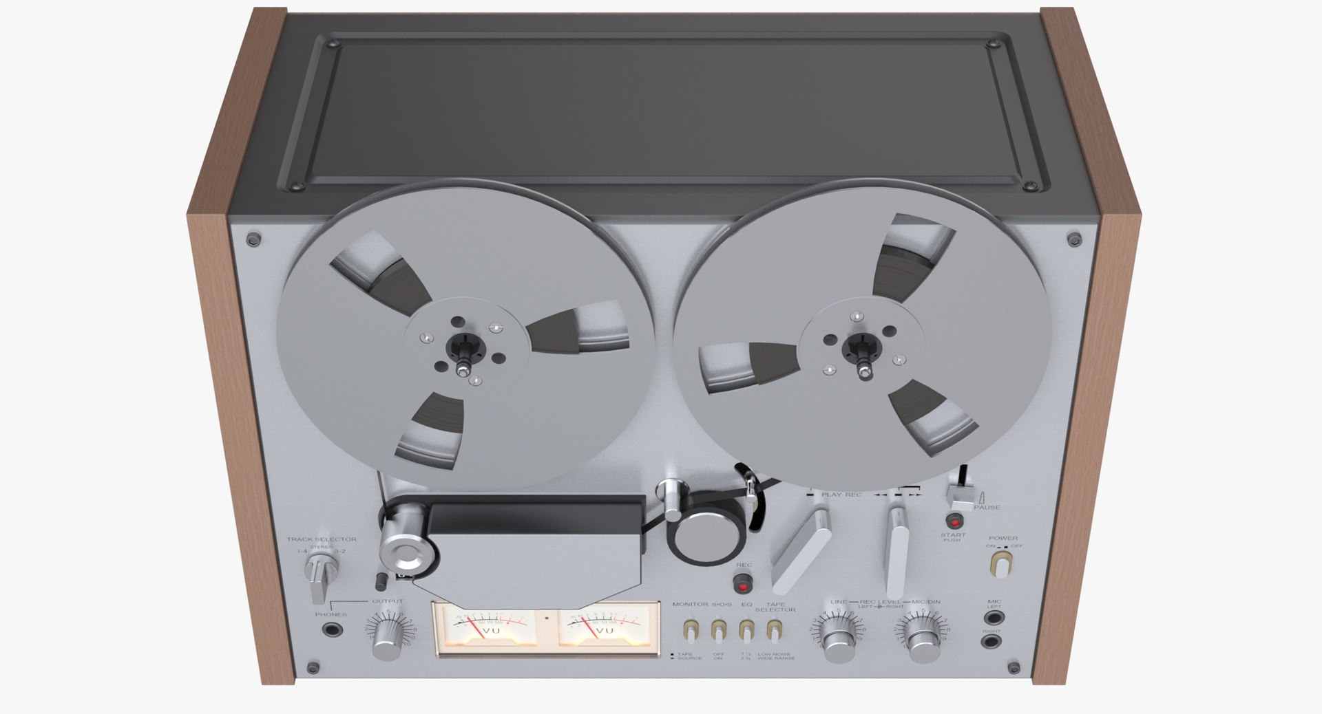 photoreal open reel tape recorder 3d obj