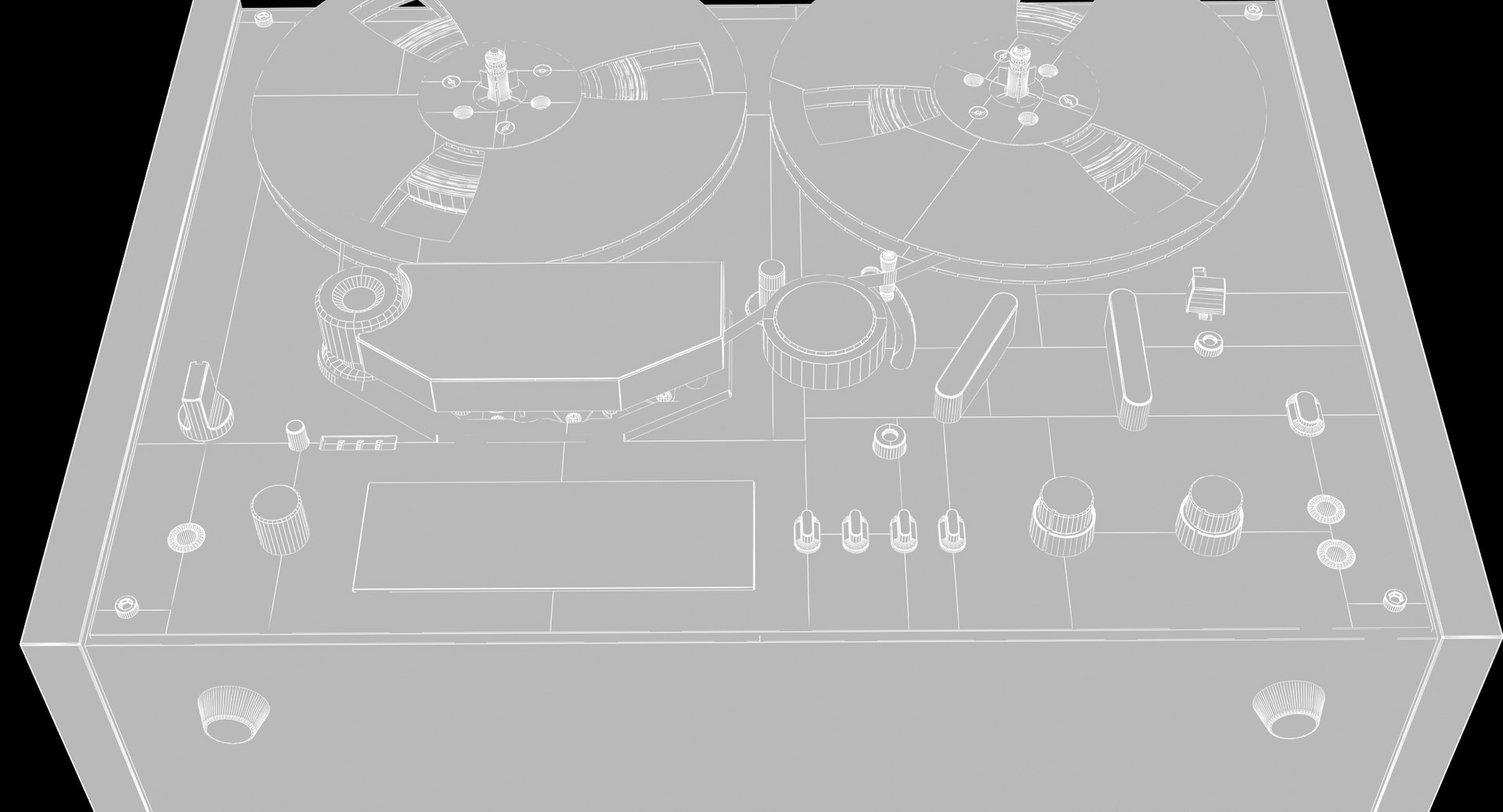 photoreal open reel tape recorder 3d obj