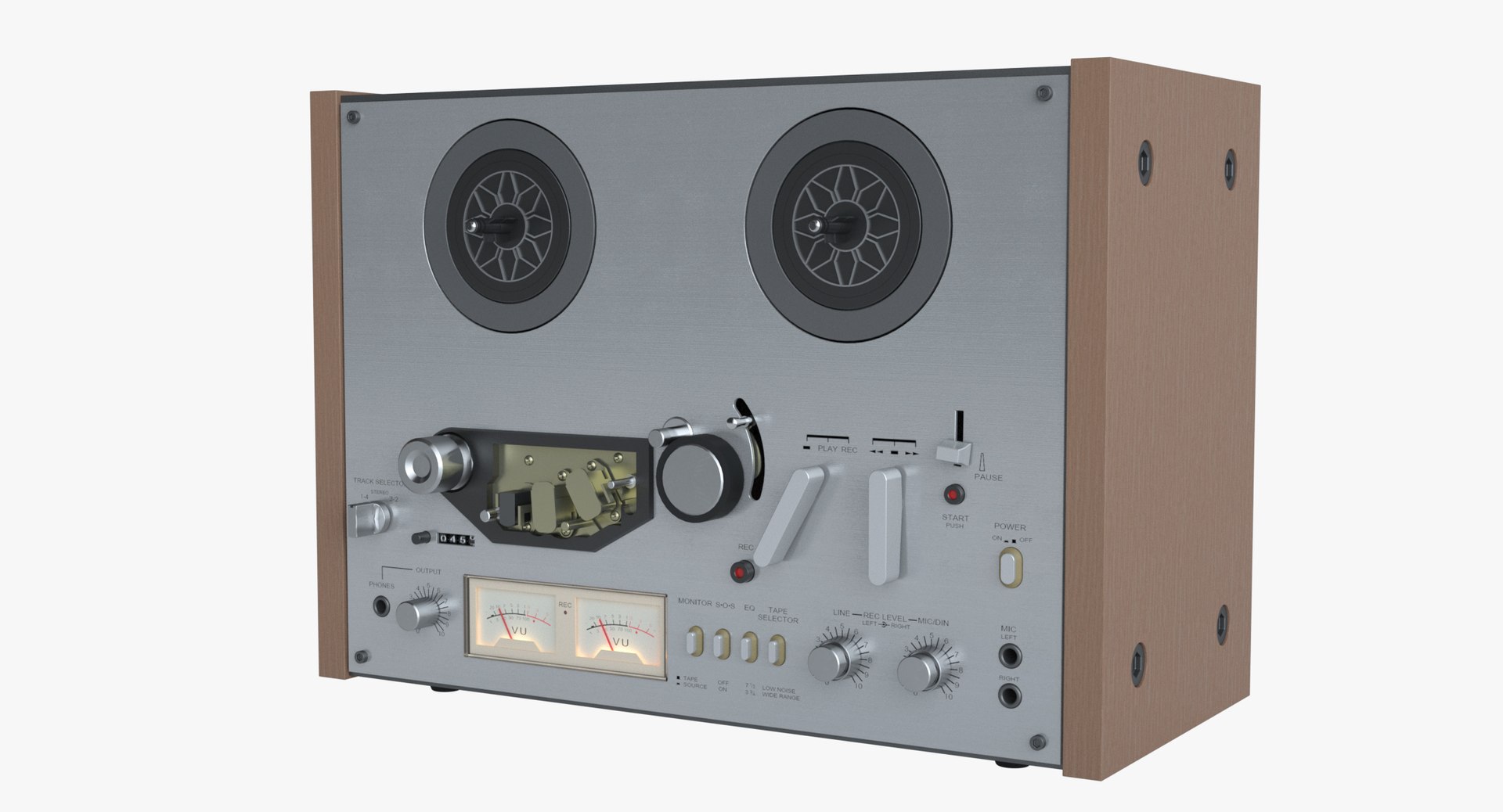 photoreal open reel tape recorder 3d obj