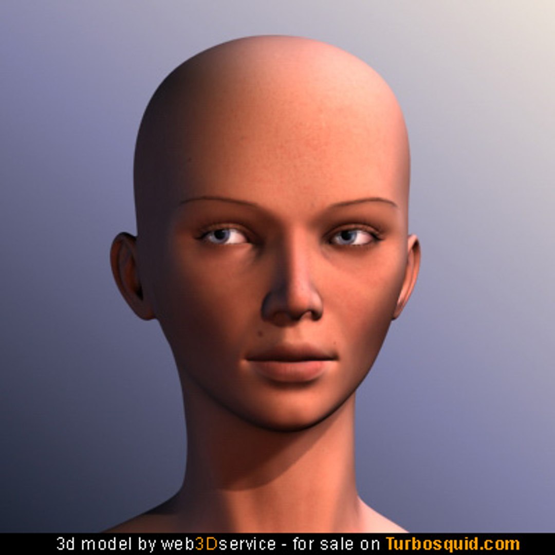 Beautiful Female Head Skin 3d Model