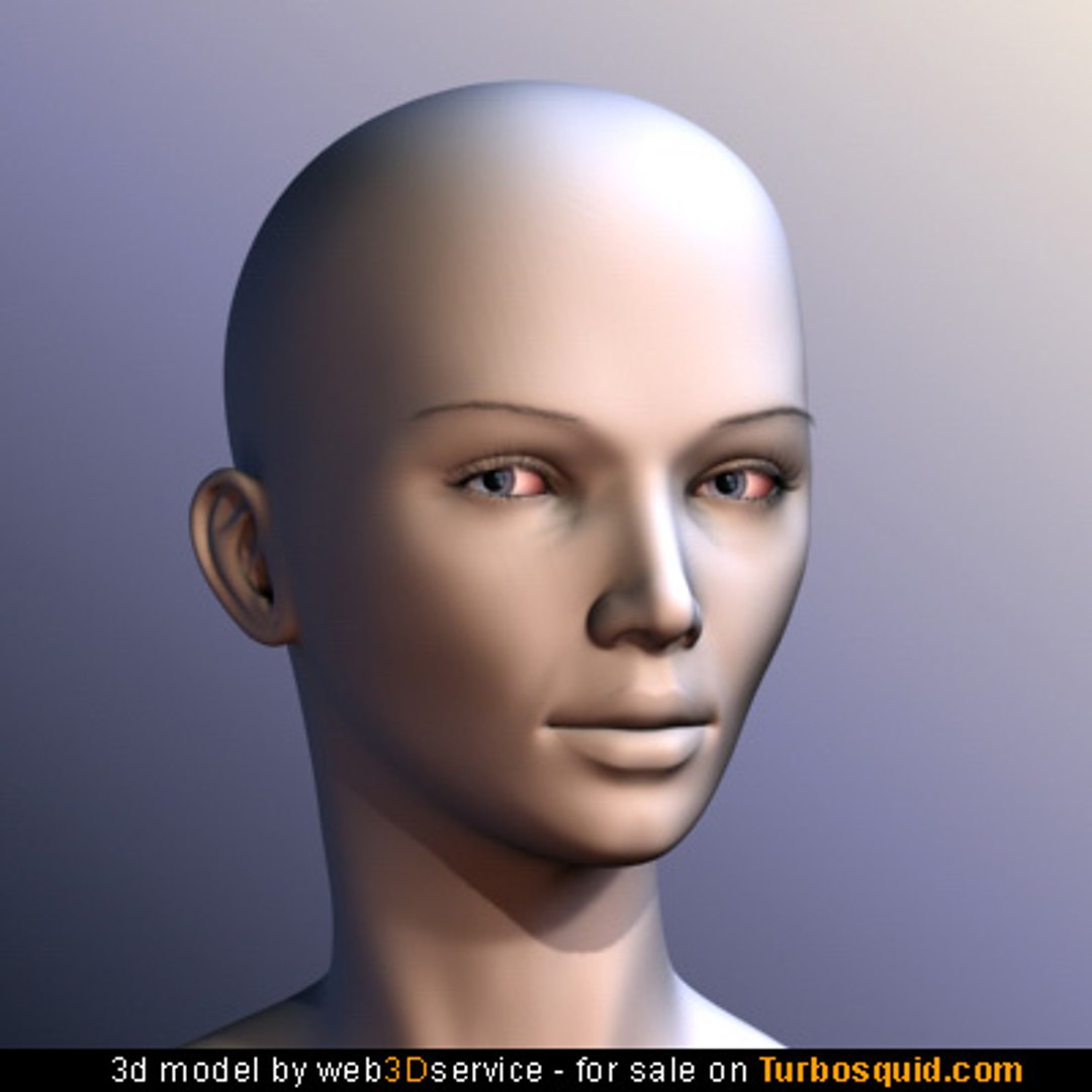 Beautiful Female Head Skin 3d Model