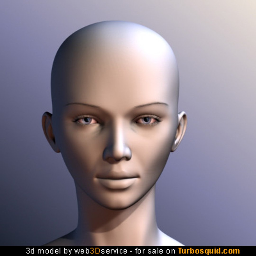 Beautiful Female Head Skin 3d Model