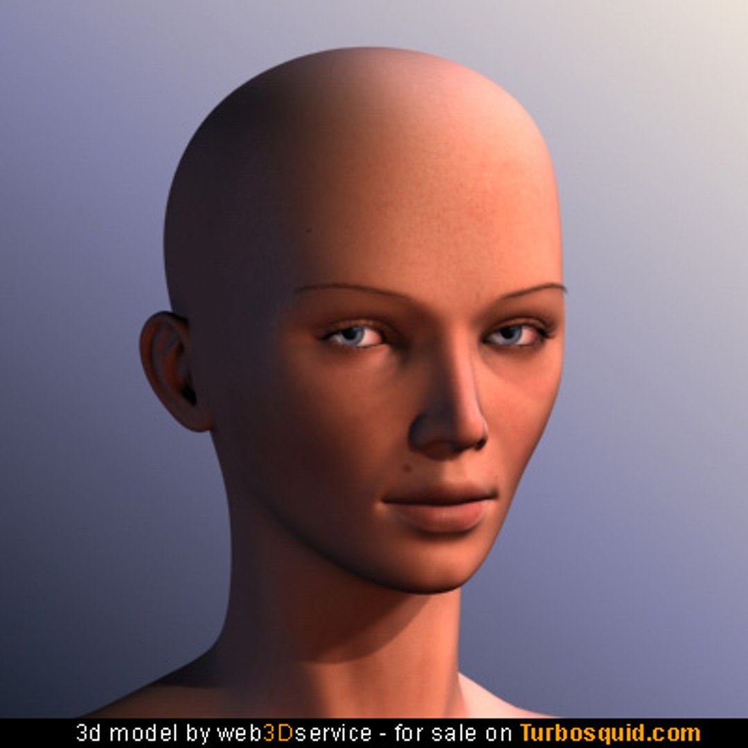 Beautiful Female Head Skin 3d Model