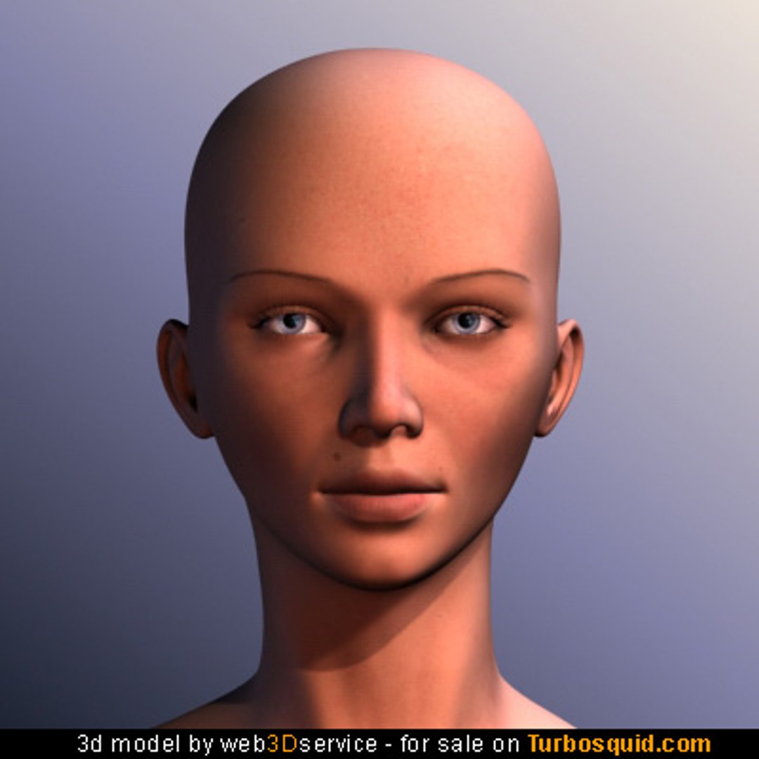 Beautiful Female Head Skin 3d Model