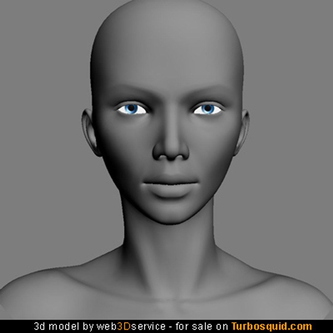 Beautiful Female Head Skin 3d Model