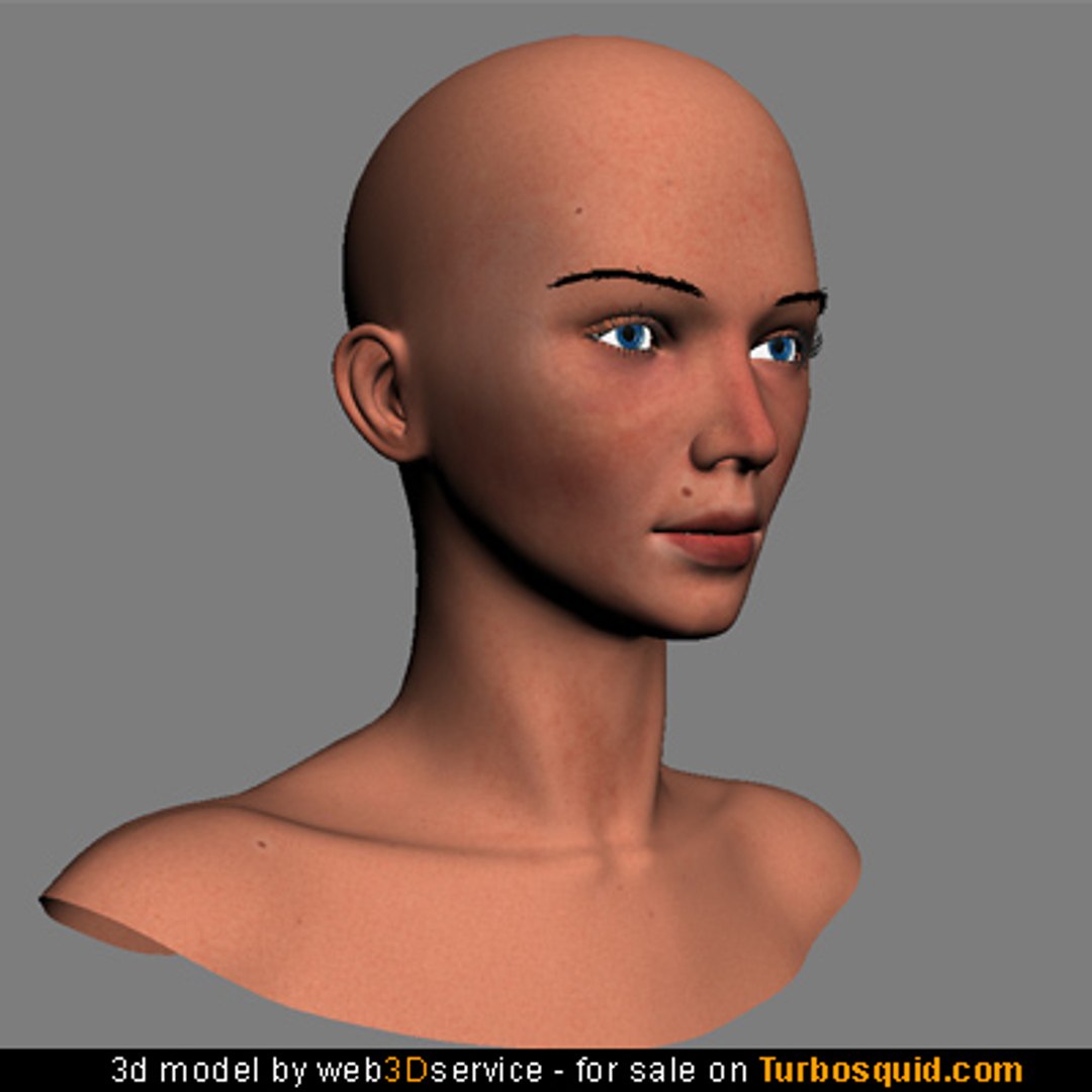Beautiful Female Head Skin 3d Model