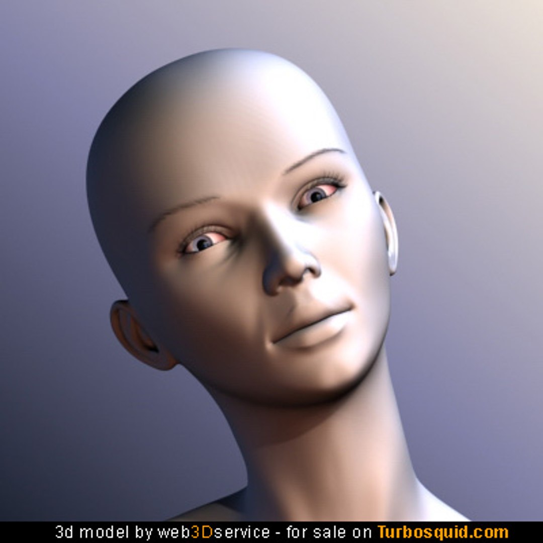 Beautiful Female Head Skin 3d Model