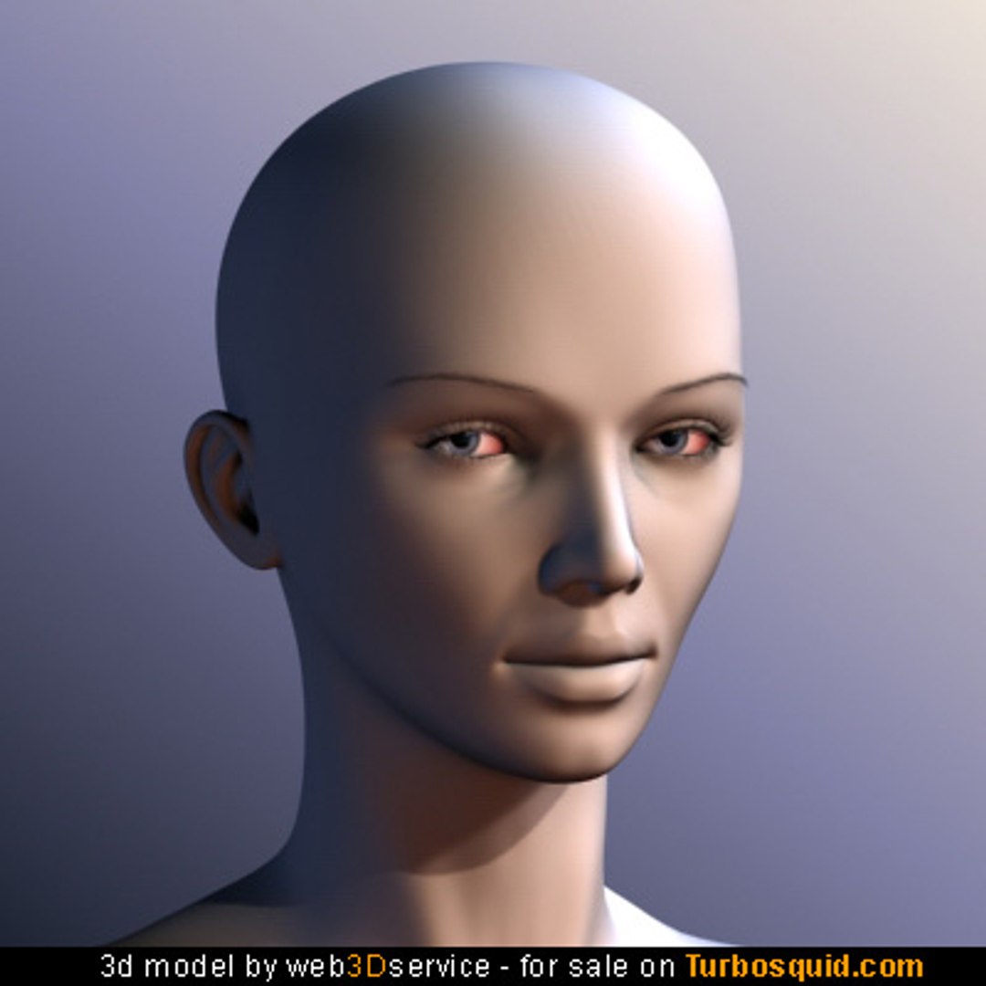 Beautiful Female Head Skin 3d Model
