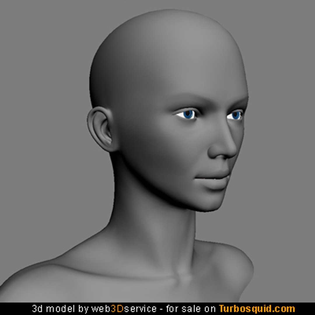 Beautiful Female Head Skin 3d Model