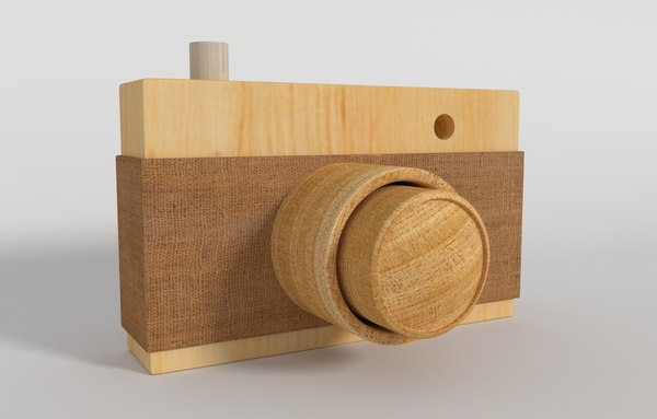 handmade wooden camera obj