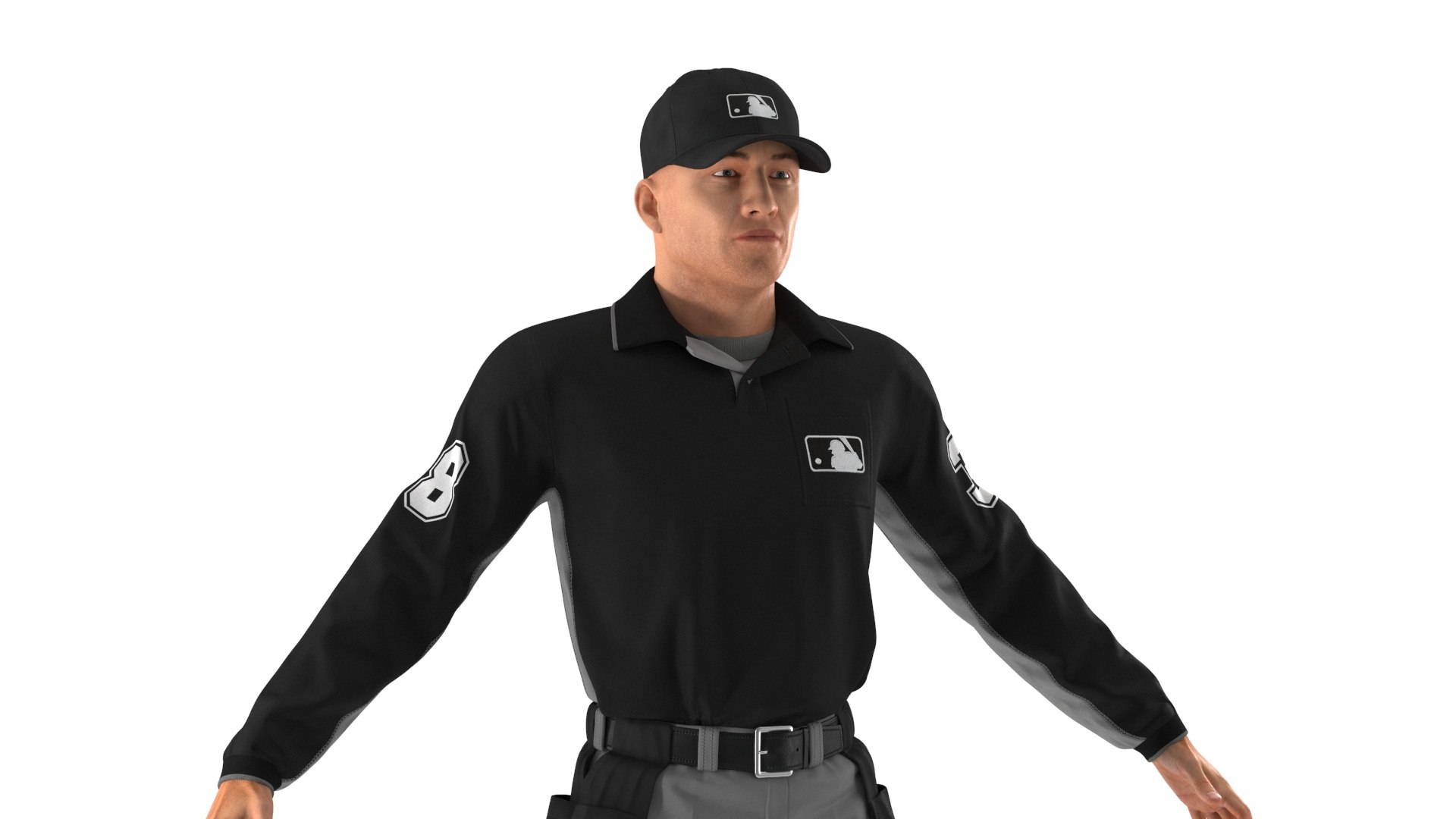 3D Baseball Umpire In Cap Basic Pose Model - TurboSquid 2297597