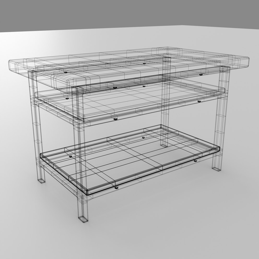 Table With 3 Layers 3D - TurboSquid 2221545