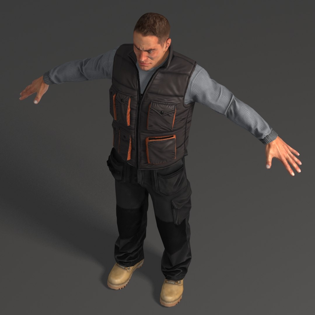 3d Male Workman Man Model
