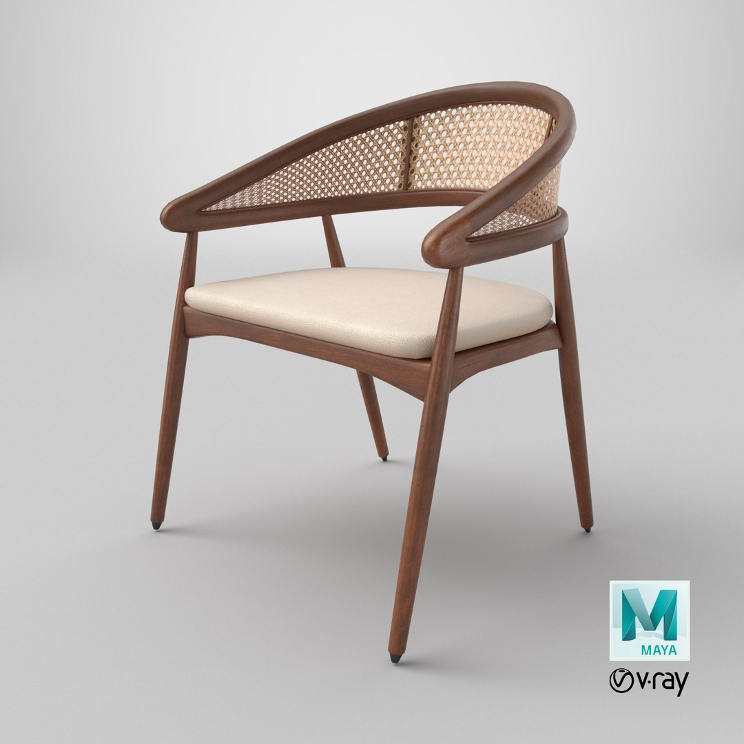 3D Model Rattan Cane Chair - PBR 3D Model - TurboSquid 2386575