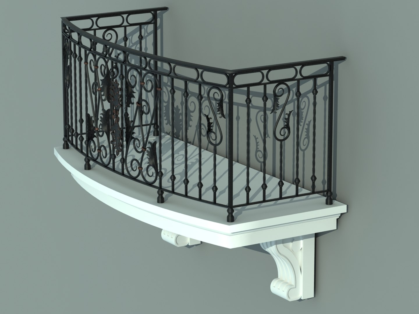 3d architectural balcony model