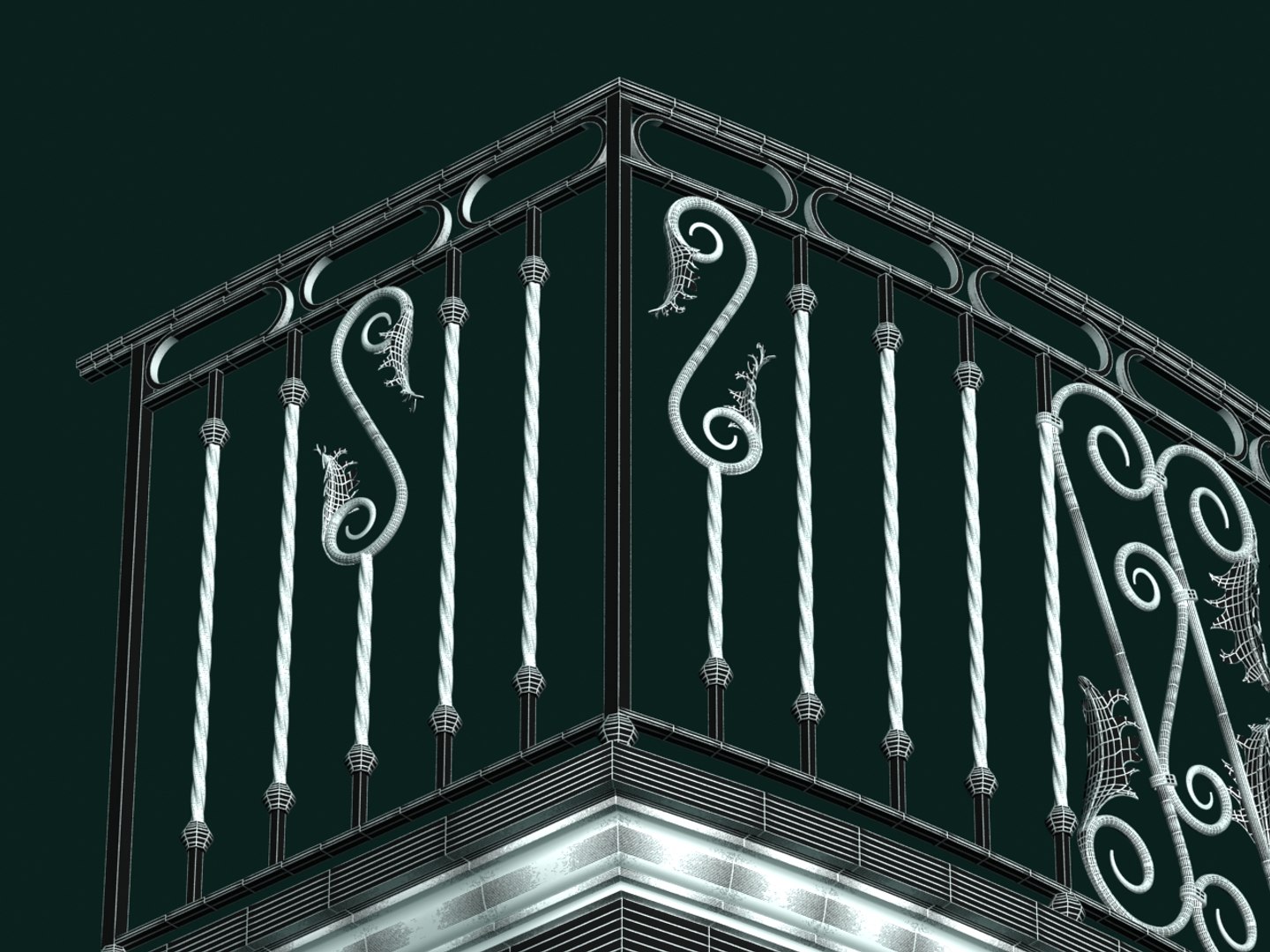 3d architectural balcony model