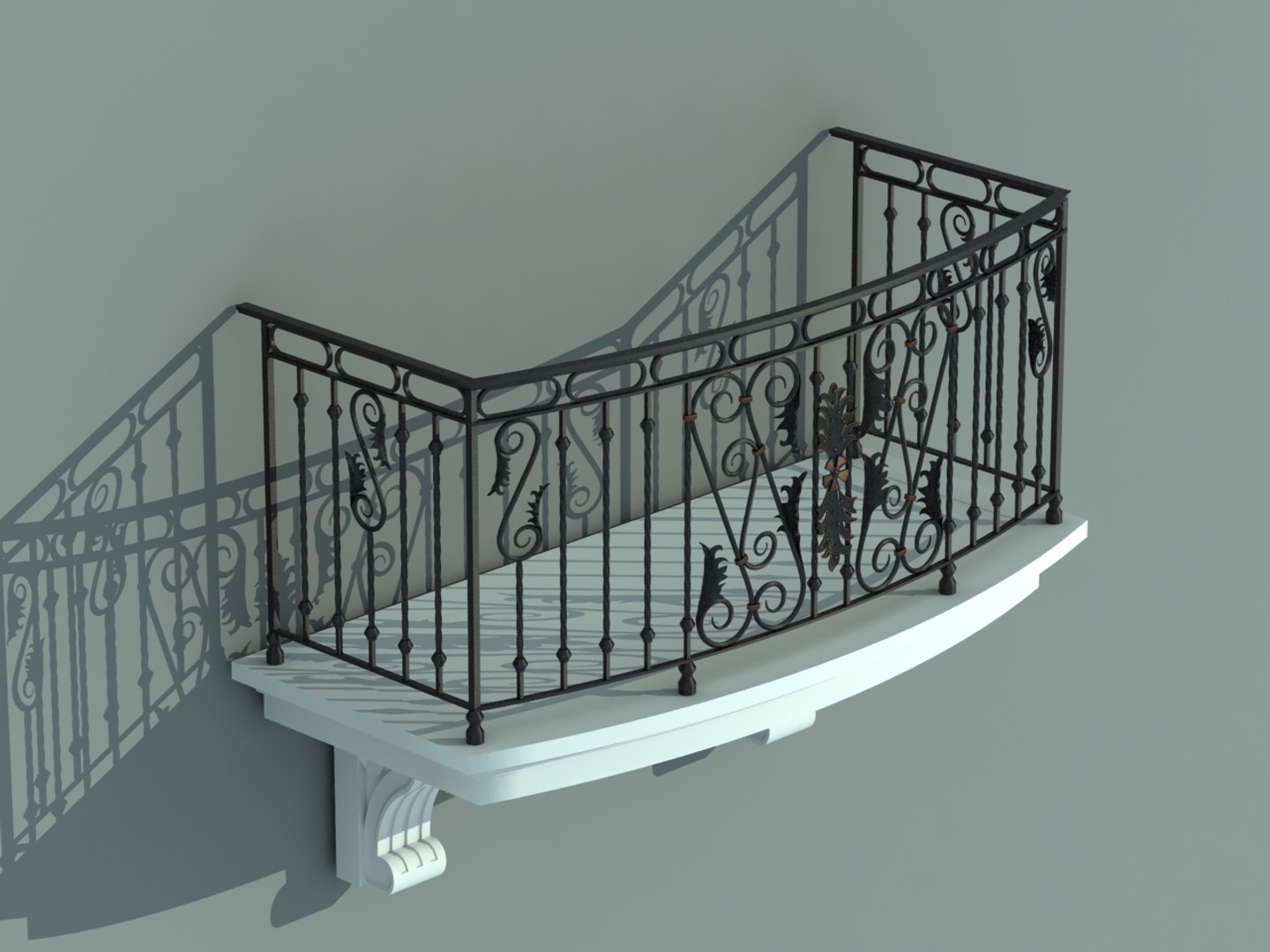 3d architectural balcony model