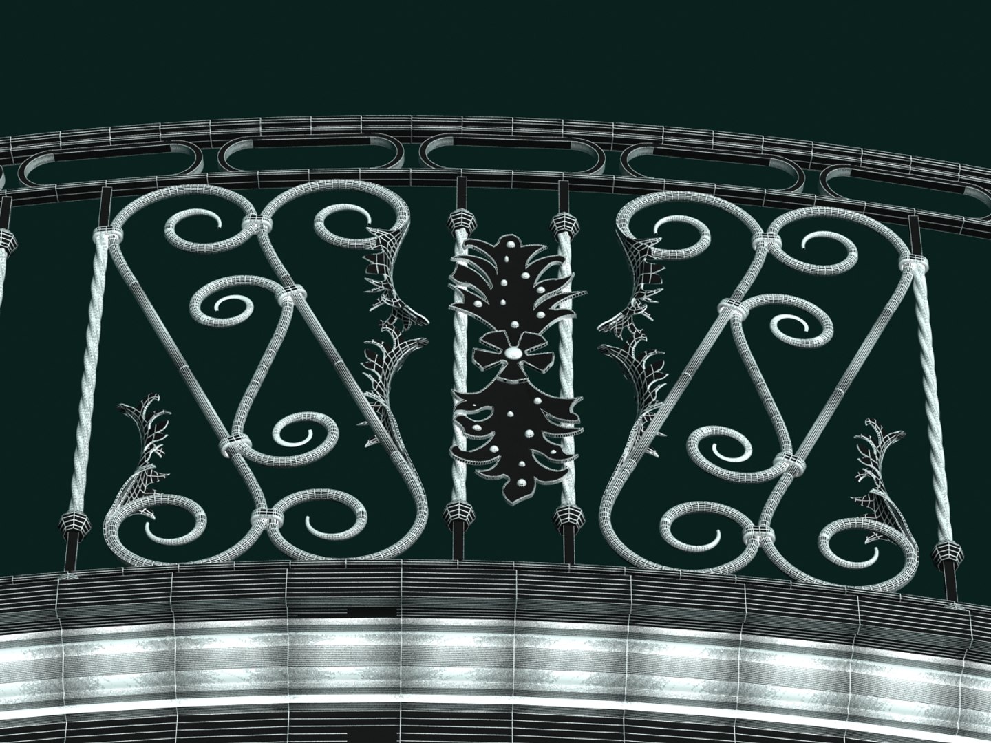 3d architectural balcony model