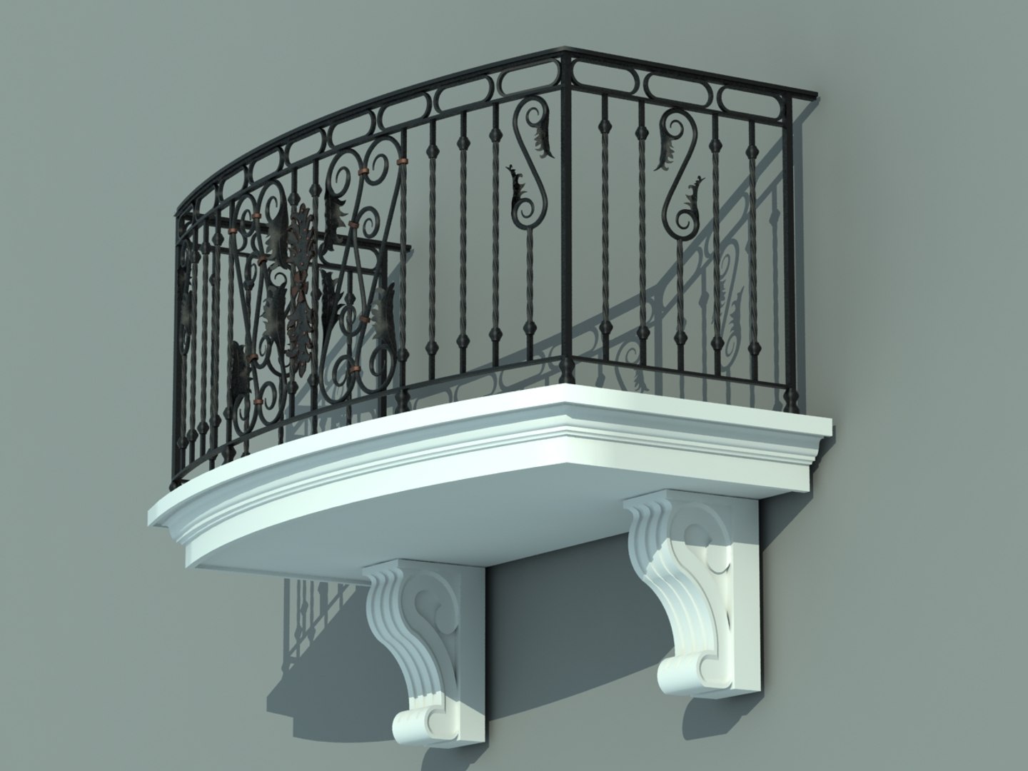 3d architectural balcony model