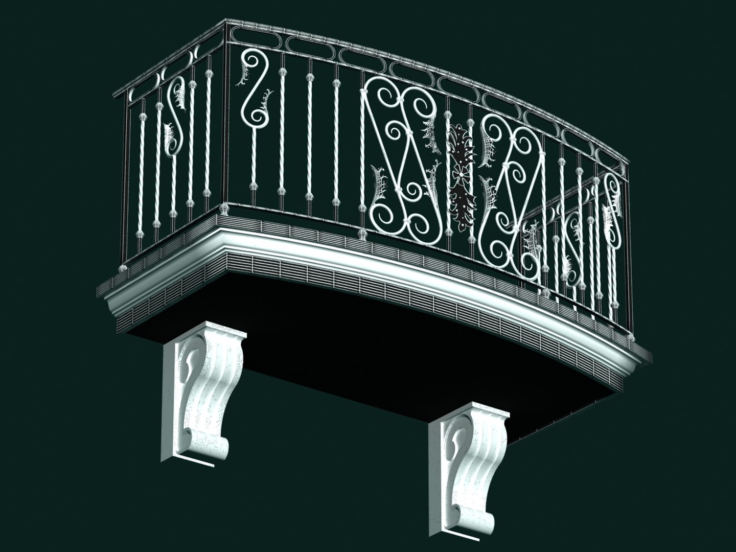 3d architectural balcony model