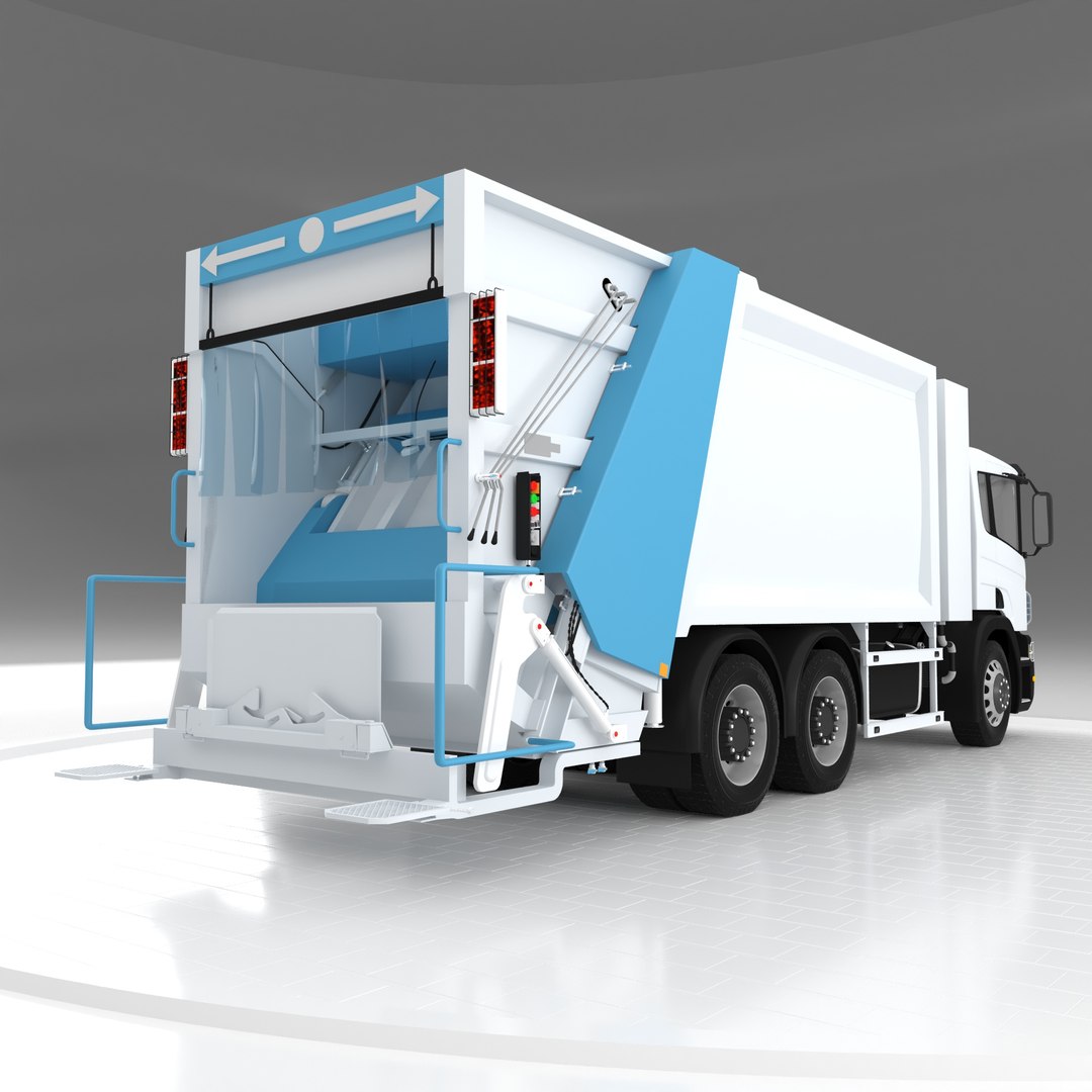 3D Container Washing Garbage Truck - TurboSquid 1730948