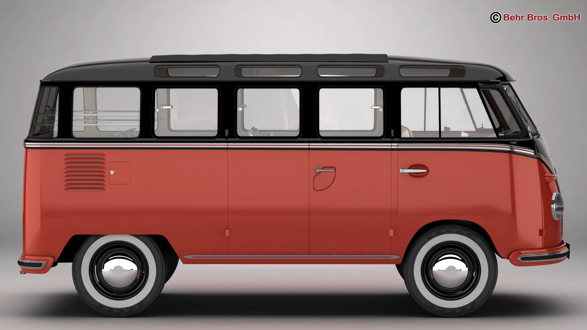 volkswagen type 2 samba 3d model