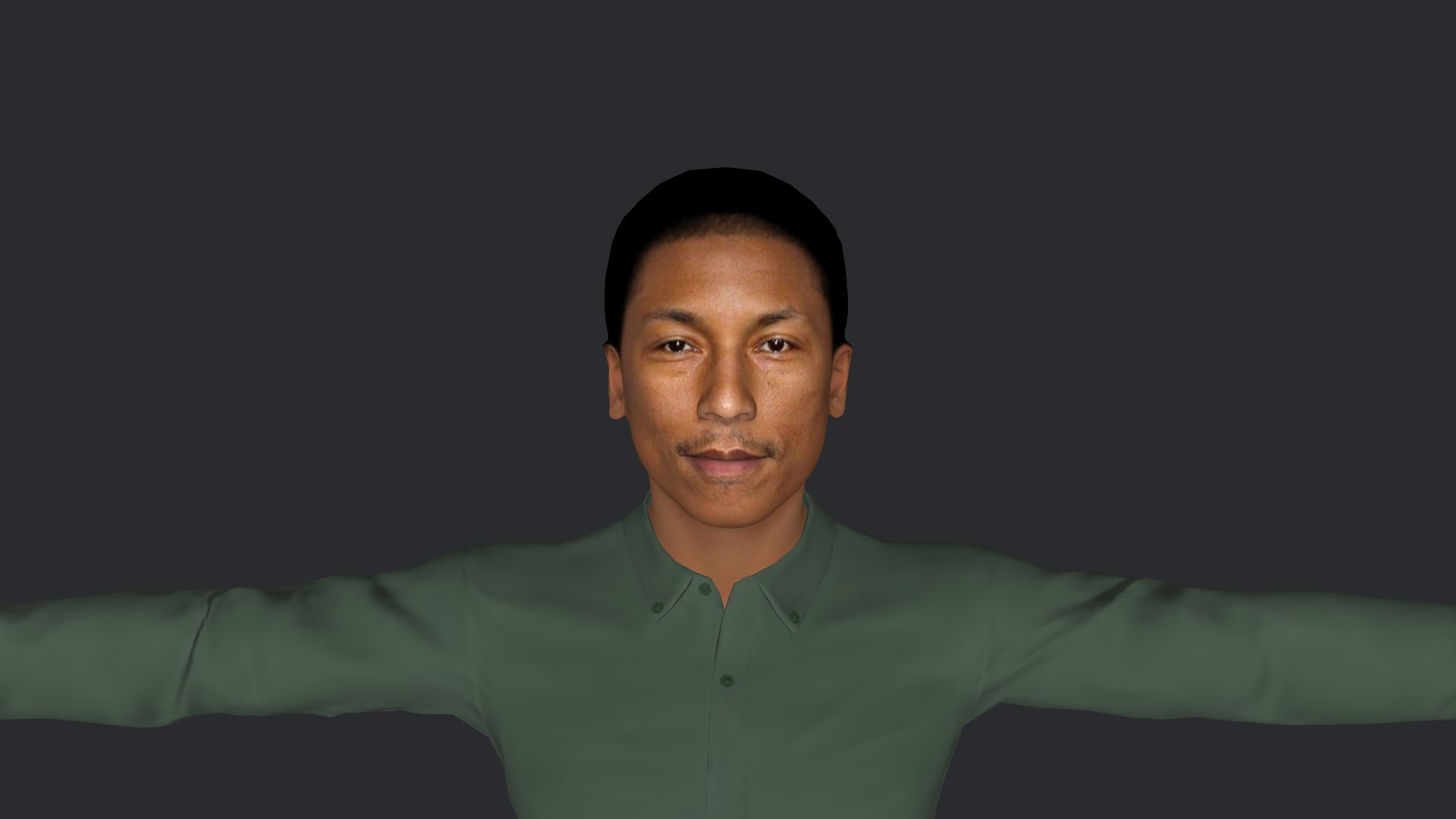 3D Pharrell Williams Hyper Realistic Full Body Fully Rigged 3D ...