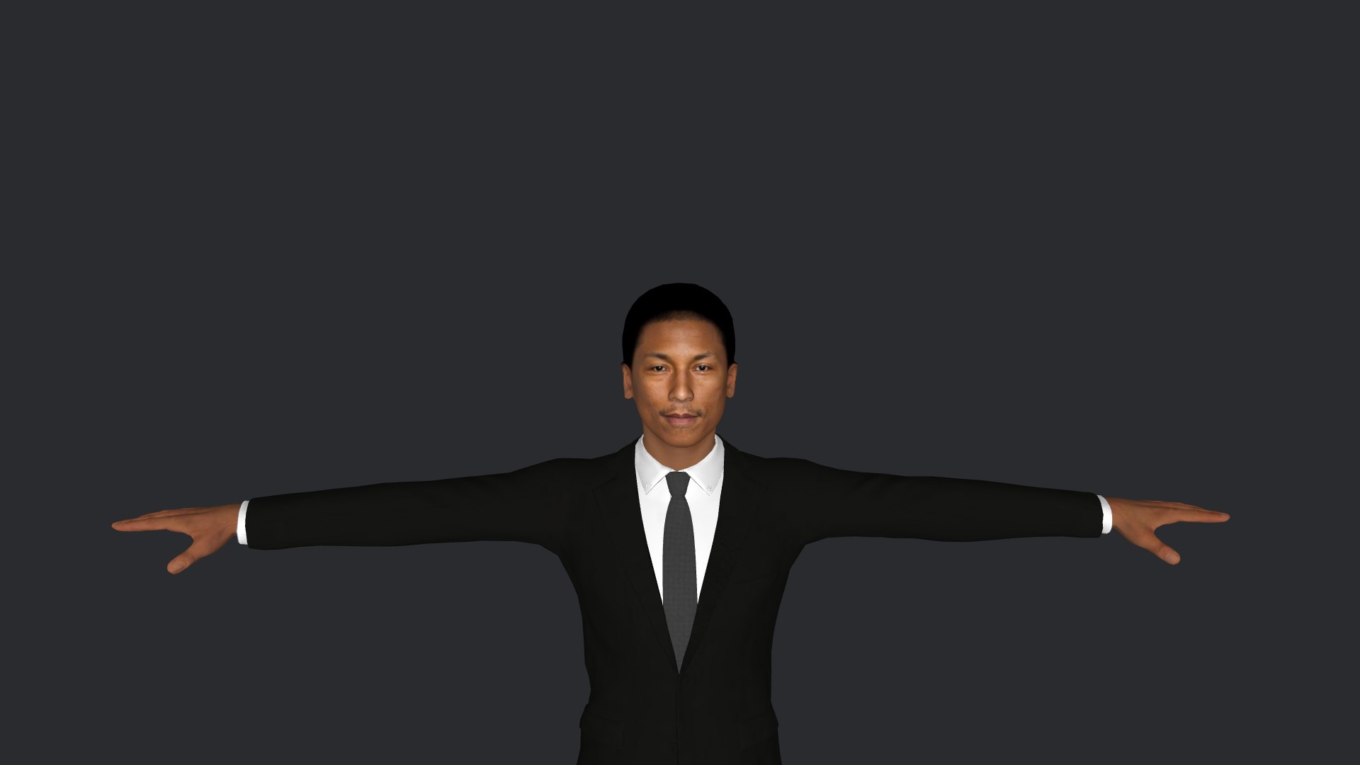 3D Pharrell Williams Hyper Realistic Full Body Fully Rigged 3D ...