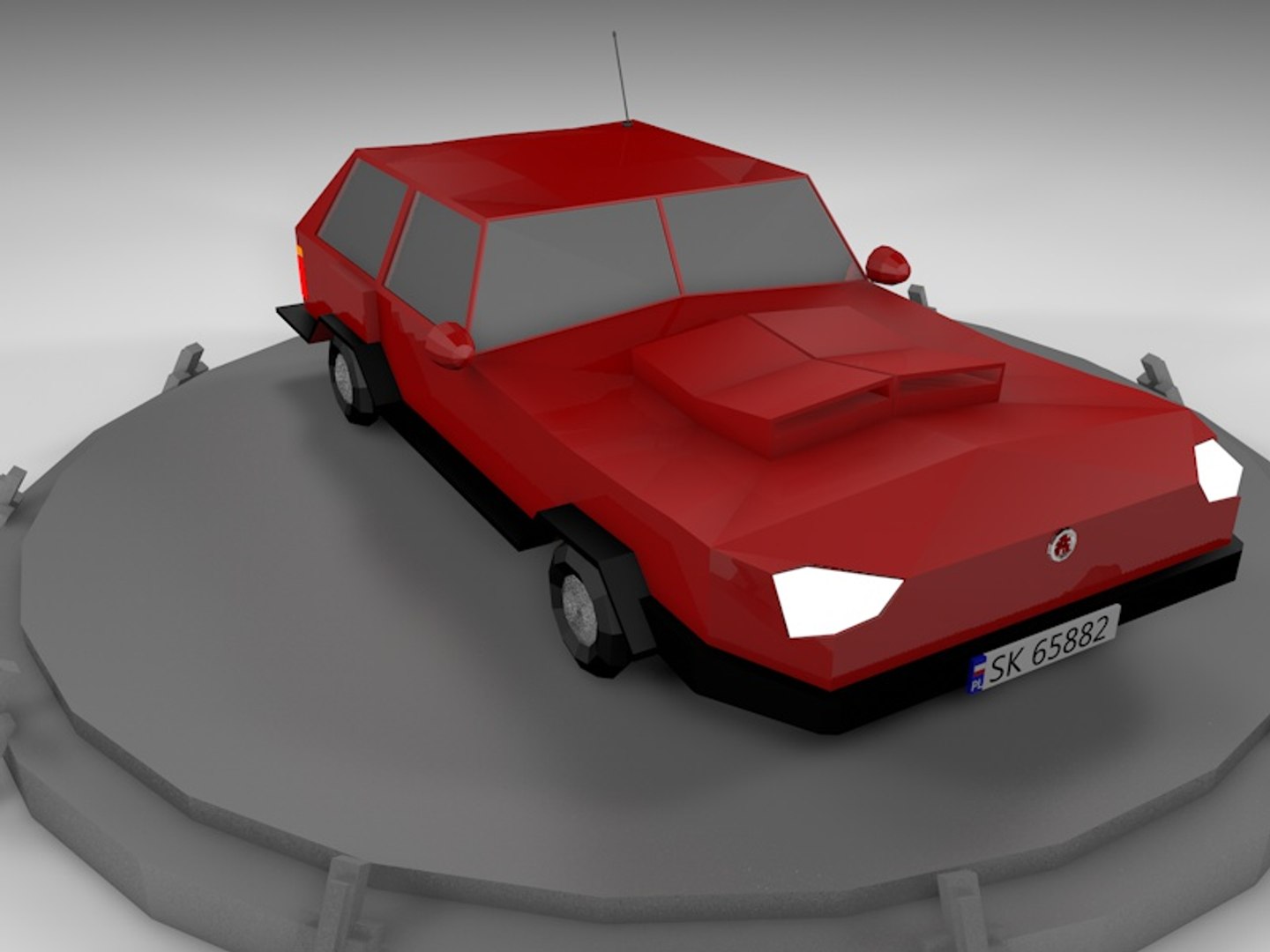 3d Model Red Car