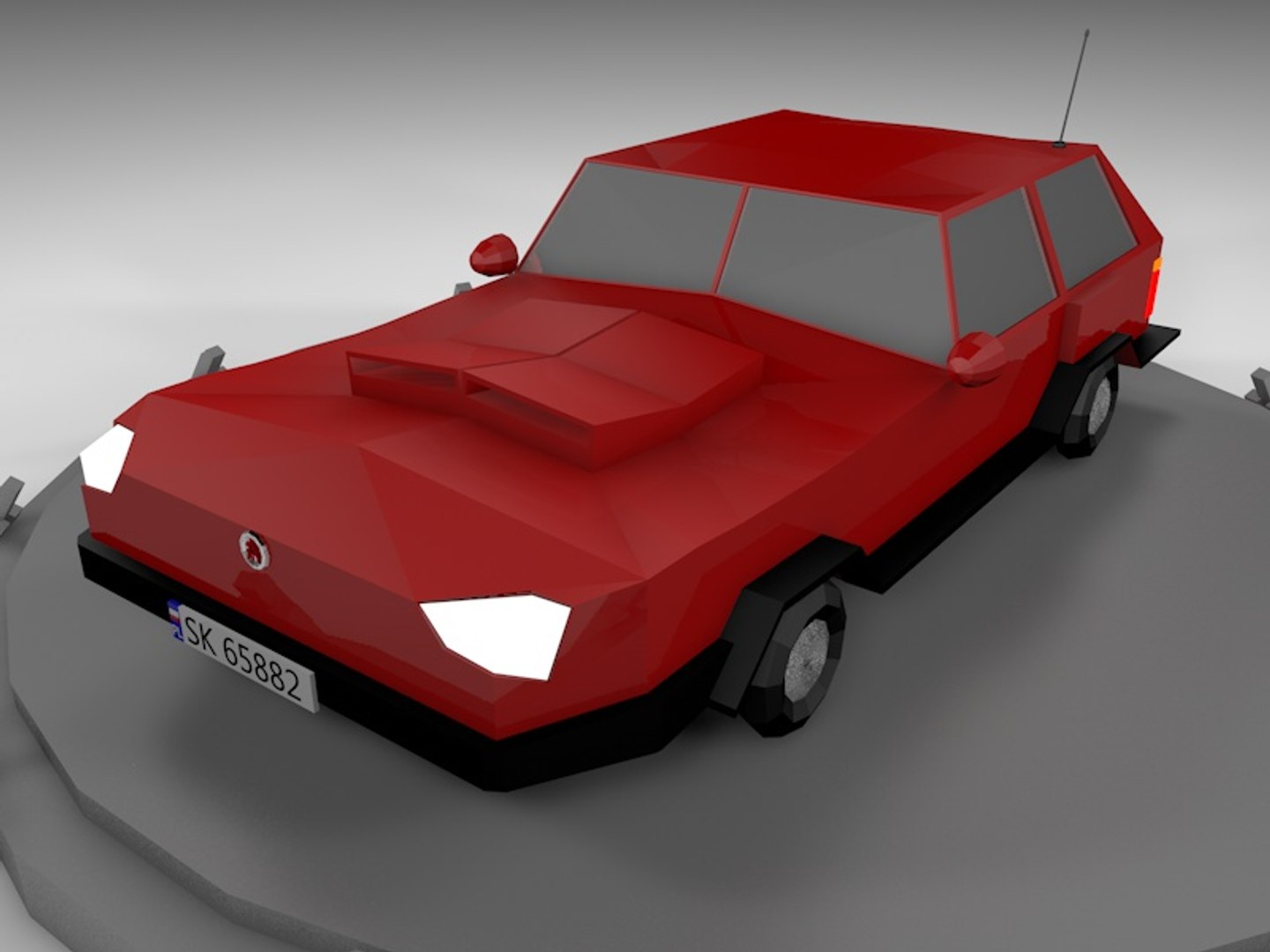 3d Model Red Car