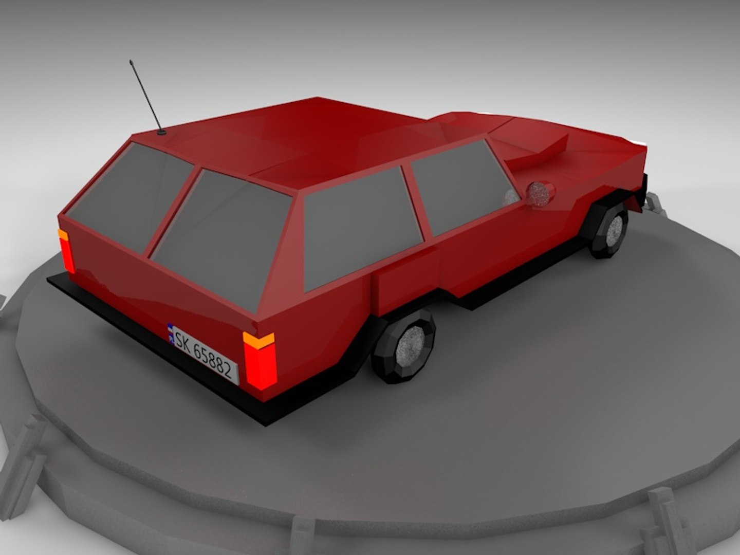 3d Model Red Car