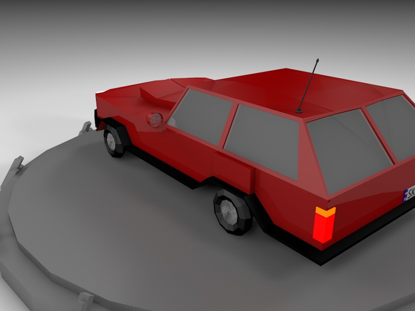3d Model Red Car