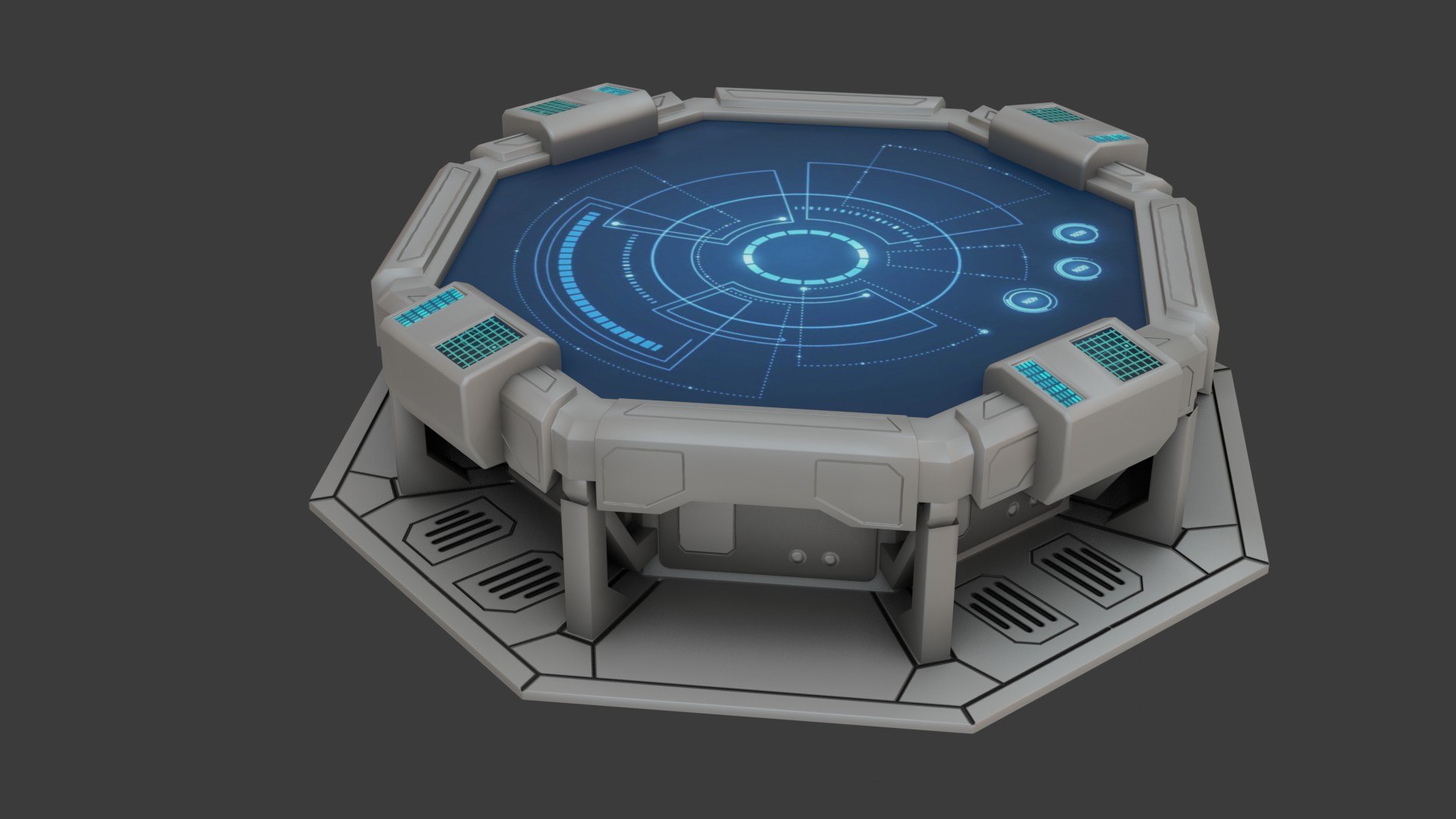 3D Model Sci Fi Work Bench - Low Poly - PBR - Game Ready - TurboSquid ...