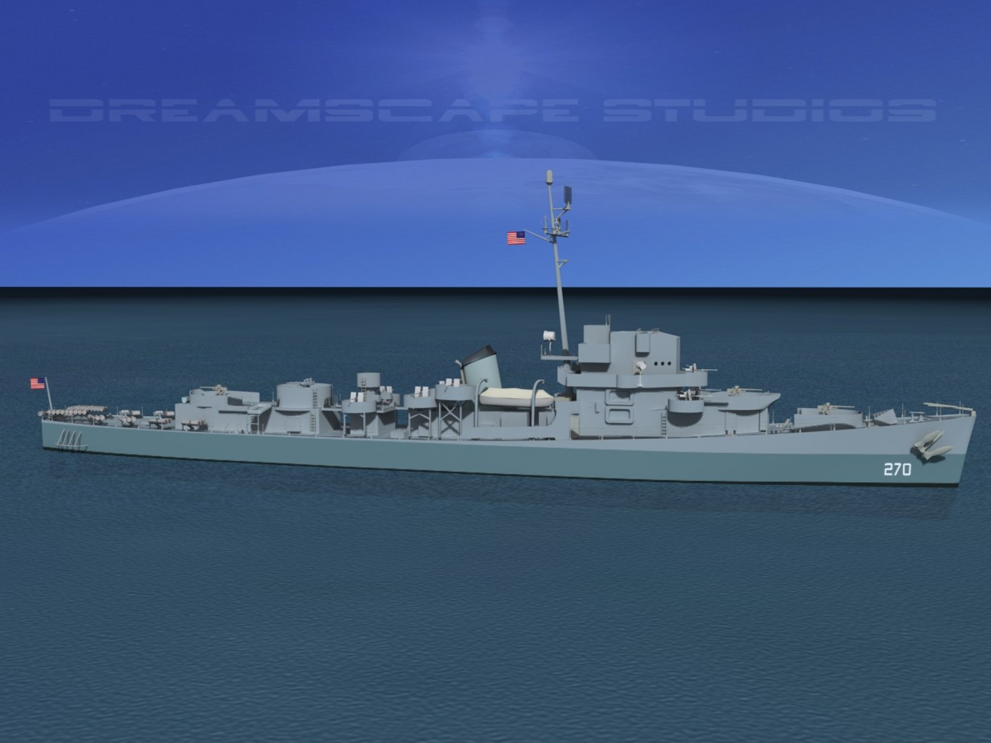 3d depth evarts class destroyer model