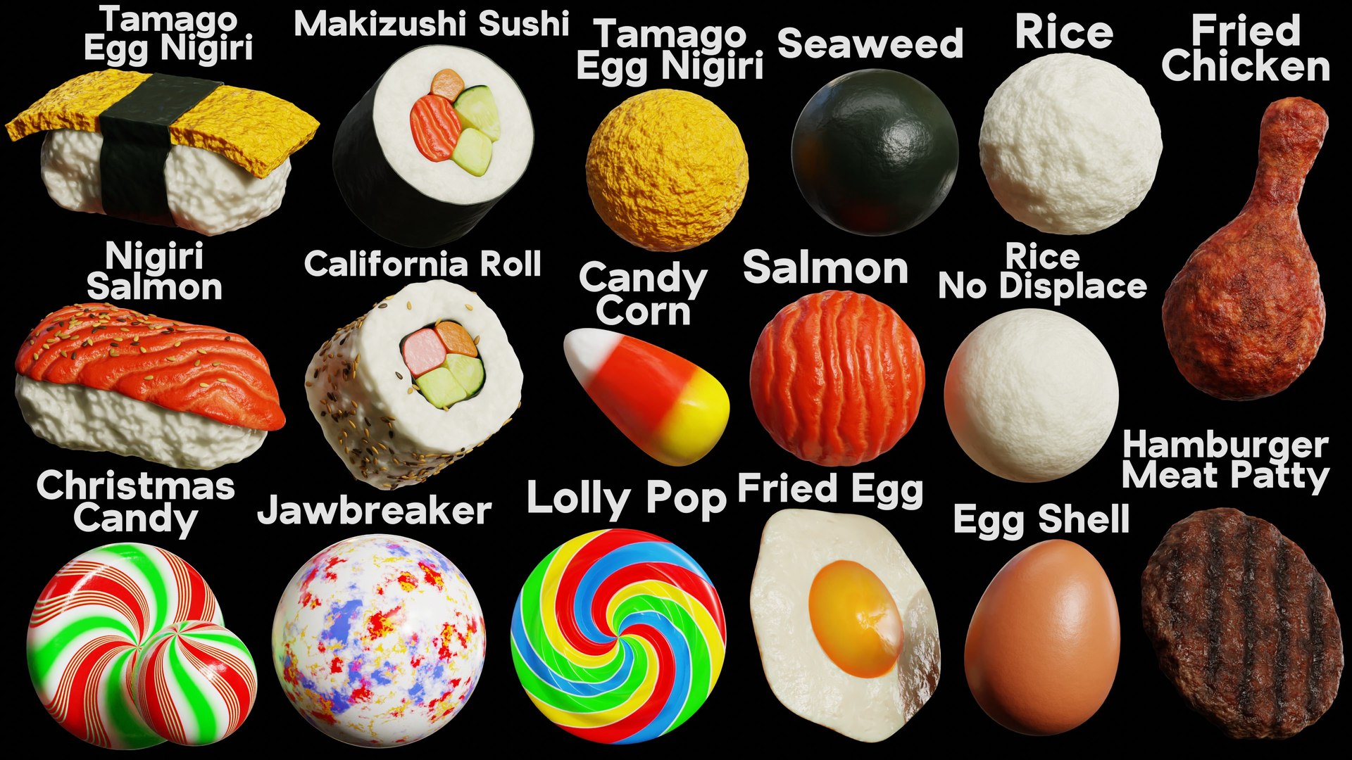 Blender Procedural Food Pack 3 3D Model - TurboSquid 2207416